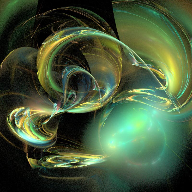 Abstract Yellow-green Pattern on a Black Background, Design Stock ...