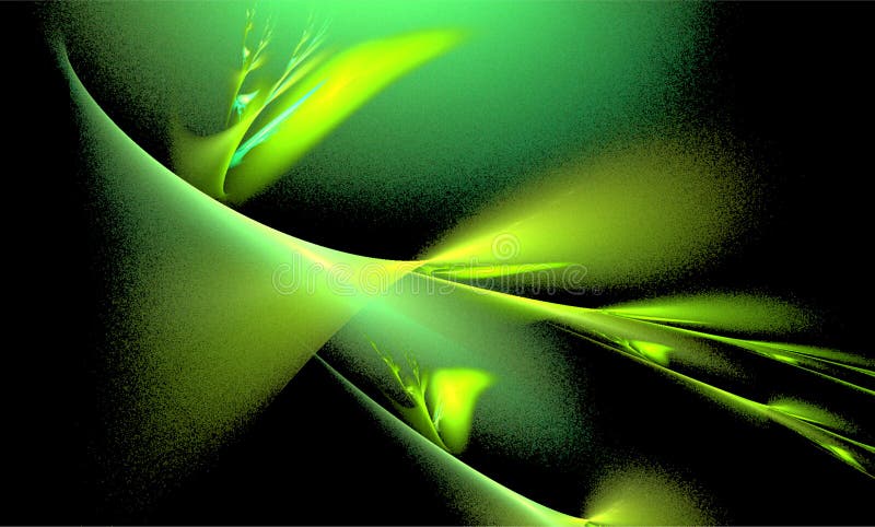 Abstract Yellow-green Pattern on a Black Background, Design Stock ...