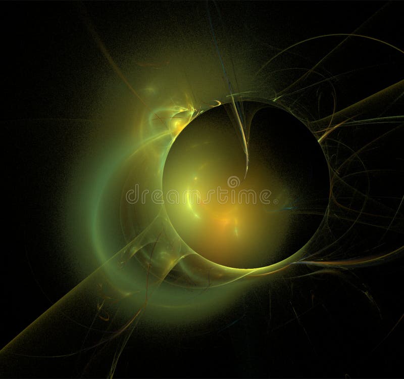 Abstract Yellow-green Pattern on a Black Background, Design Stock ...