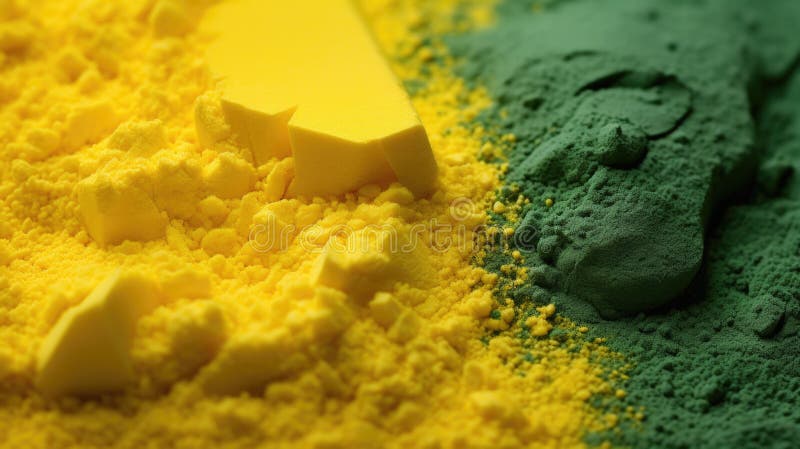 Abstract Yellow and Green Powder Mix Stock Illustration - Illustration ...