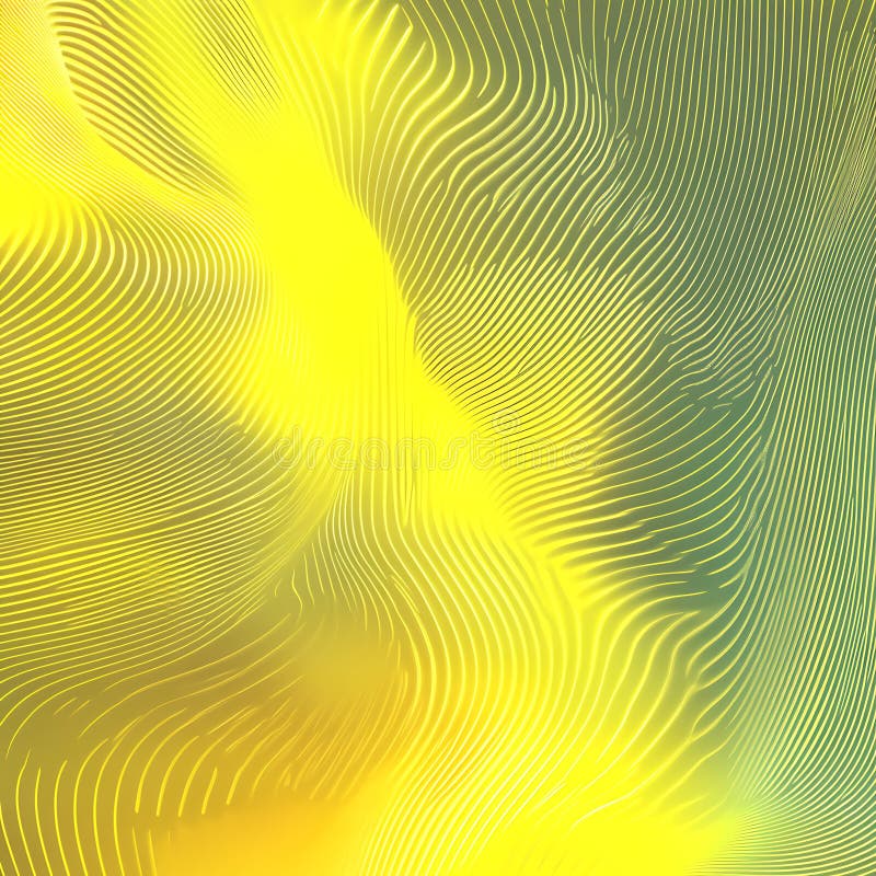 Abstract Yellow Green Wave Lines Digital Art Stock Photo - Image of ...