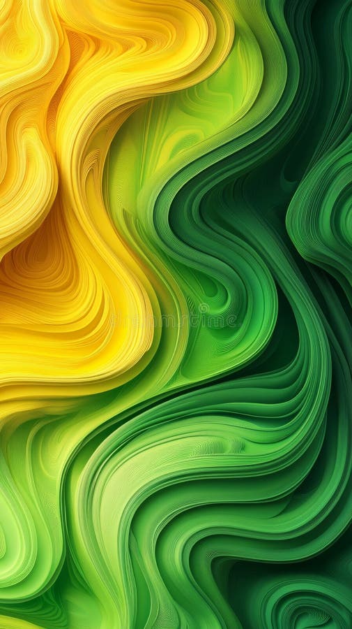 Abstract Yellow and Green Wavy Pattern Stock Photo - Image of pattern ...