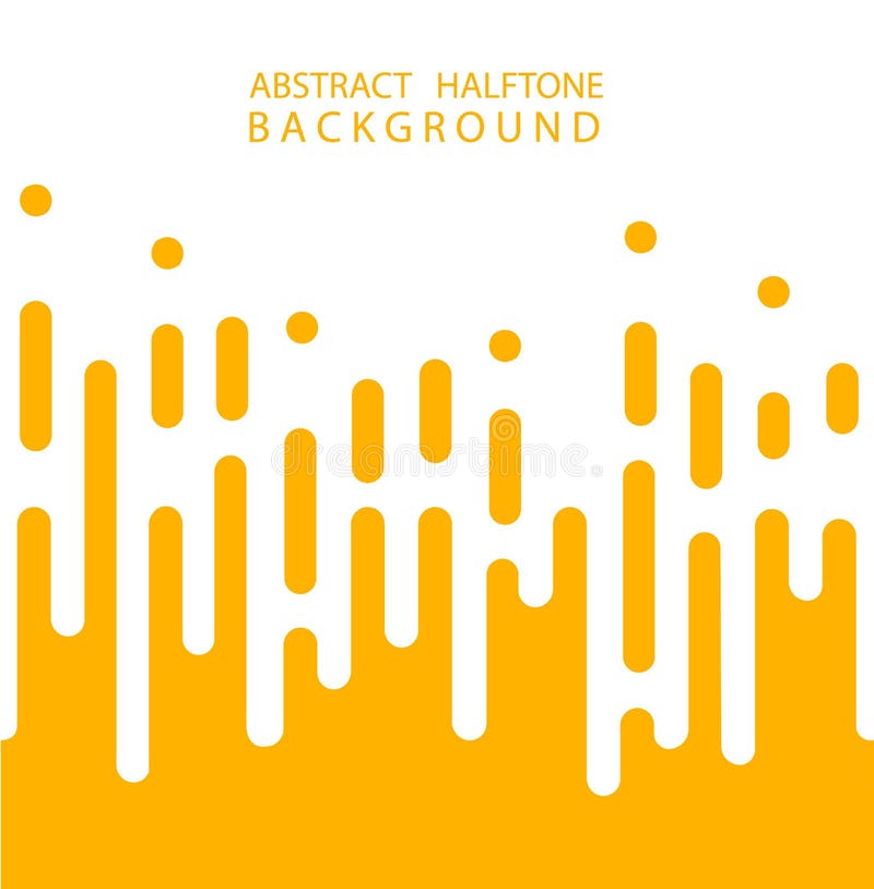 Abstract Yellow Halftone Rounded Lines Halftone Transition. Vector ...