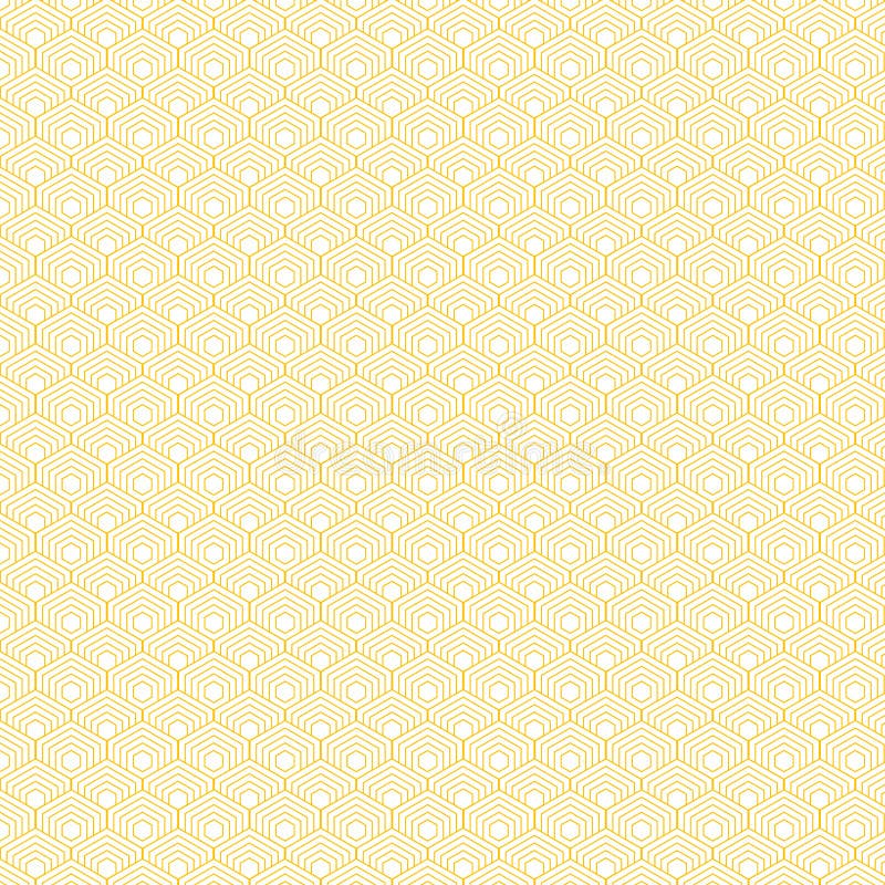 Abstract Yellow Hexagon Border Pattern Background. Stock Vector ...
