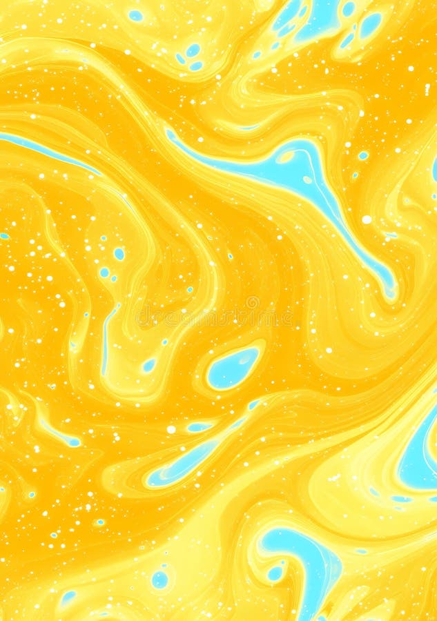 Abstract Yellow and Light Blue Swirl Painting Texture Background Design ...
