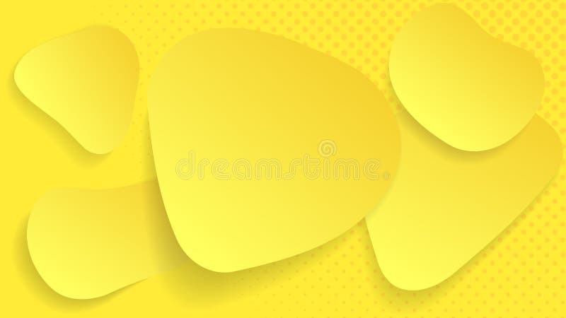 Abstract Yellow Liquid Banner with Gradient. Dynamical Geometric Forms ...