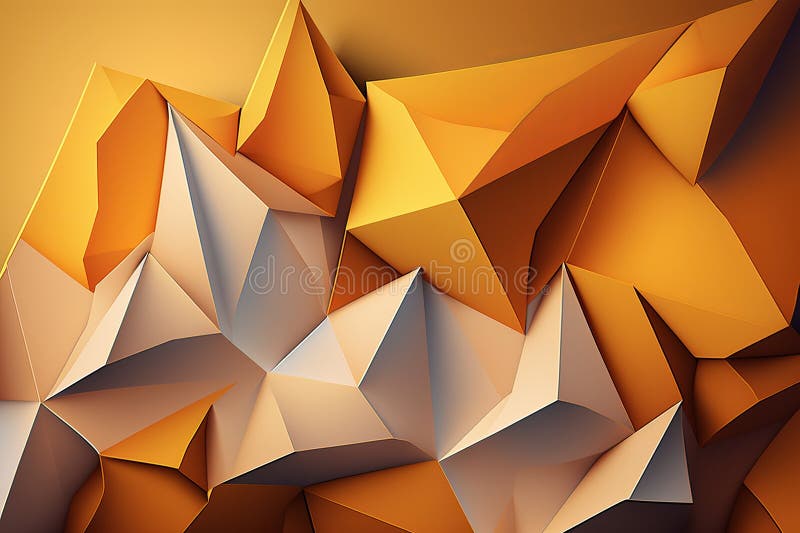 Abstract Yellow Low Poly Background Stock Illustration - Illustration ...