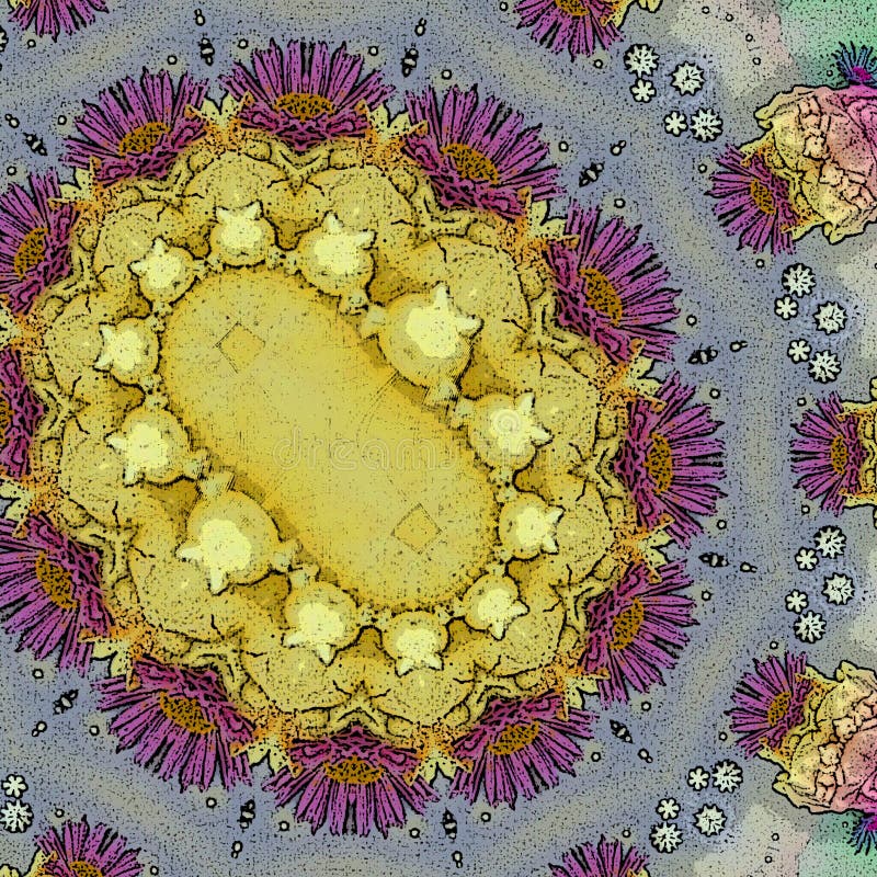 Abstract Yellow Medallion or Pattern on Light Background. Stock ...