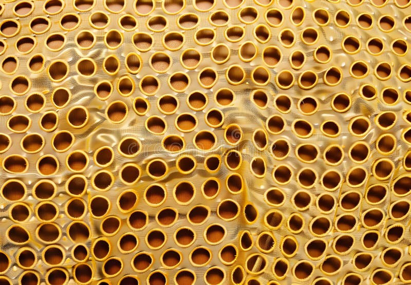 Abstract Yellow Mesh Fabric with Circular Holes Stock Illustration ...