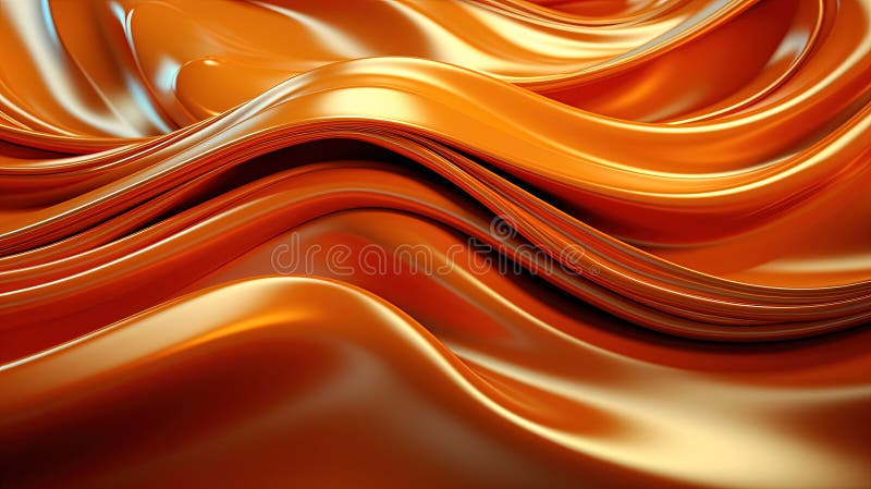 Abstract Yellow Metallic Liquid Paint Wavy Pattern Background Stock ...