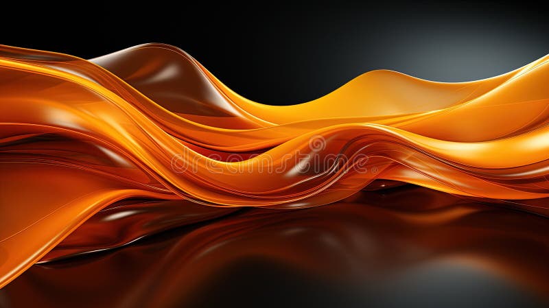 Abstract Yellow Metallic Liquid Paint Wavy Pattern Background Stock ...