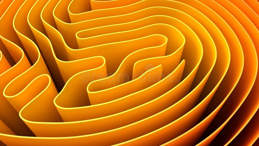 Abstract Yellow Motion Wavy Background. Stock Illustration ...