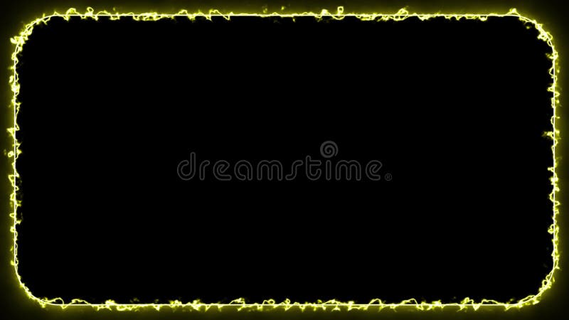 Abstract Yellow Neon Energy Glowing Rectangle Frame Stock Footage ...