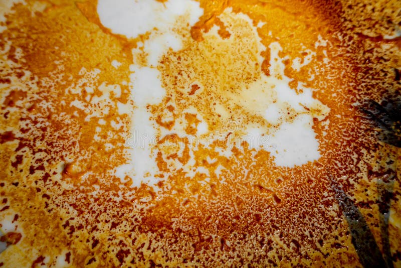 Abstract Yellow-orange Burning Cream Texture in White Background. Milk ...