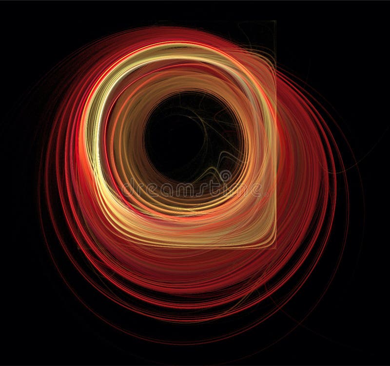 Abstract Yellow-orange Drawing Linear on a Black Background, Wallpaper ...