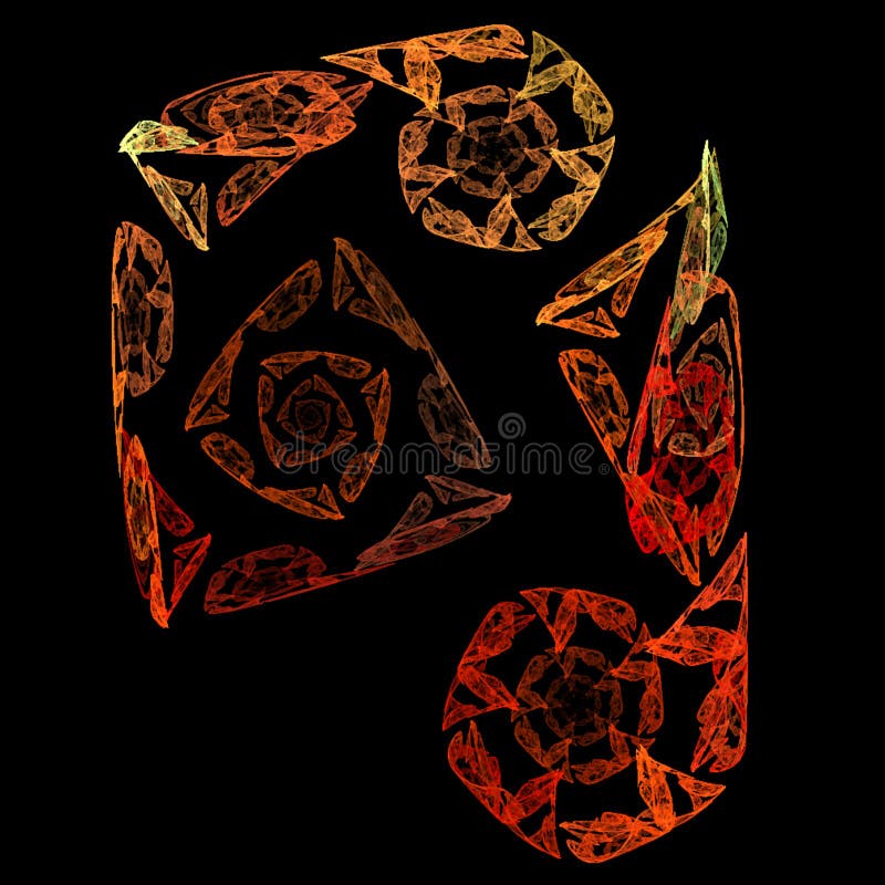 Abstract Yellow-orange Drawing Linear on a Black Background, Wallpaper ...