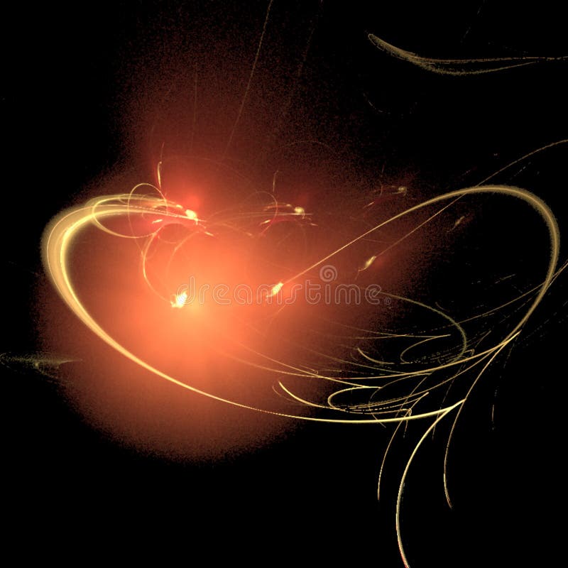 Abstract Yellow-orange Drawing Linear on a Black Background, Wallpaper ...