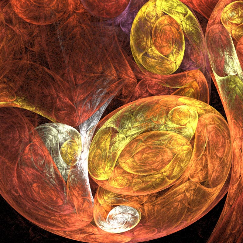 Abstract Yellow-orange Drawing Linear on a Black Background, Wallpaper ...