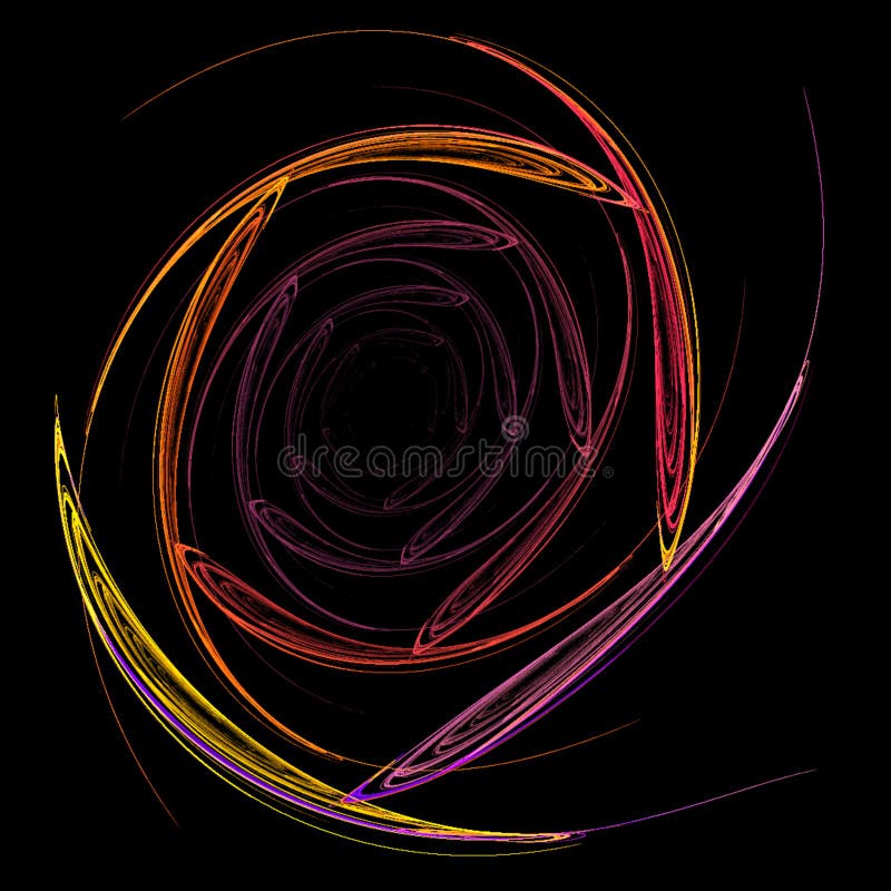 Abstract Yellow-orange Drawing Linear on a Black Background, Wallpaper ...