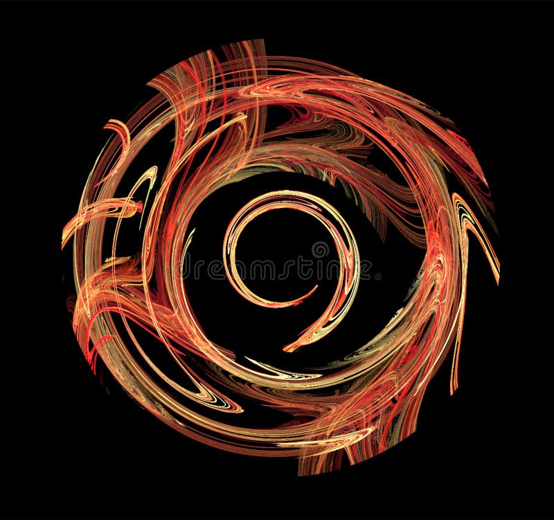 Abstract Yellow-orange Drawing Linear on a Black Background, Wallpaper ...