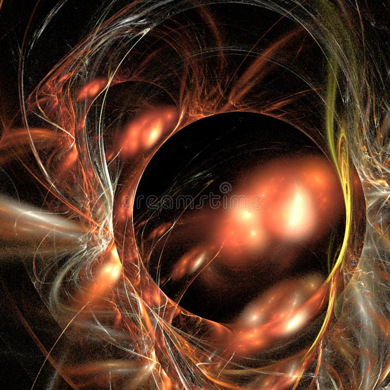 Abstract Yellow-orange Drawing Linear on a Black Background, Wallpaper ...