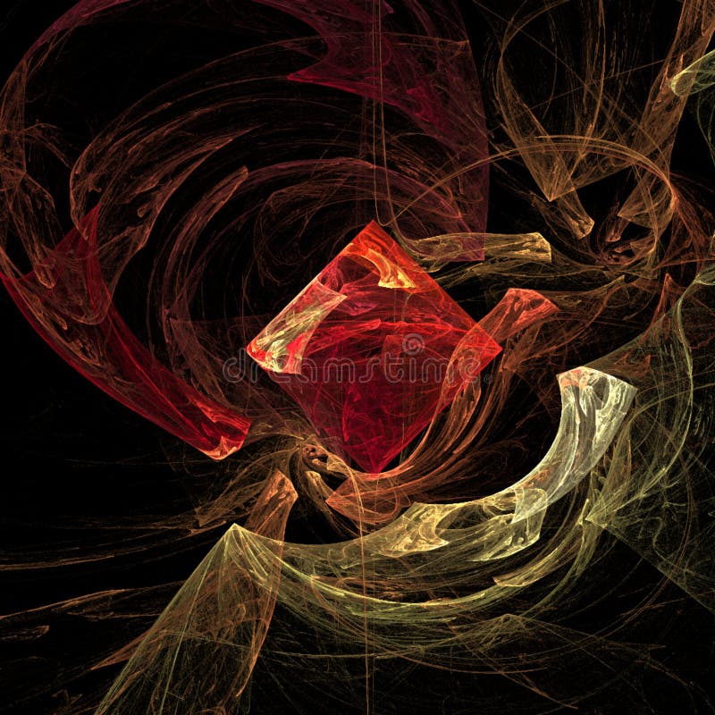 Abstract Yellow-orange Drawing Linear on a Black Background, Wallpaper ...