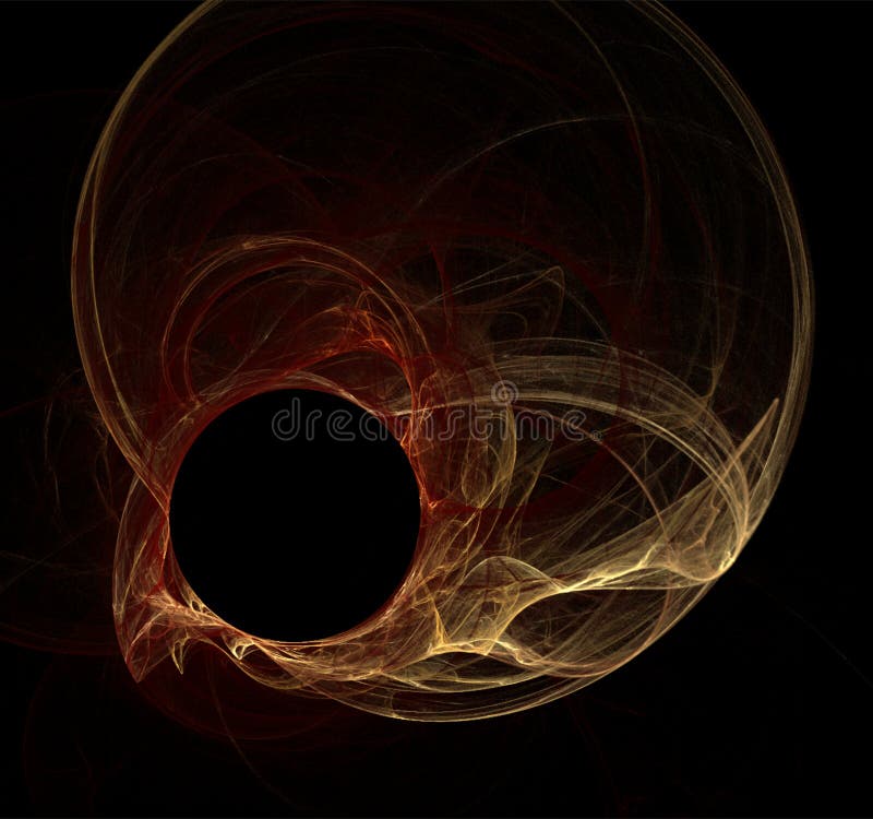 Abstract Yellow-orange Drawing Linear on a Black Background, Wallpaper ...