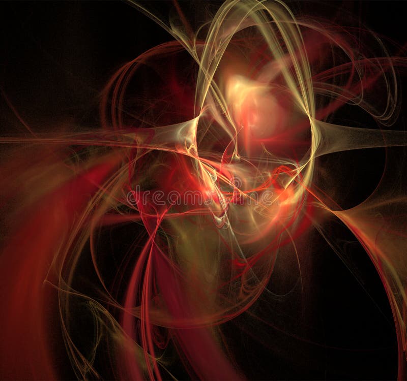 Abstract Yellow-orange Drawing Linear on a Black Background, Wallpaper ...