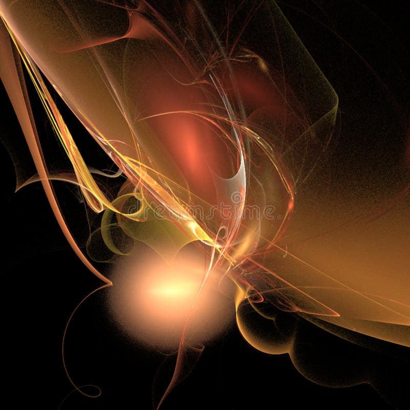 Abstract Yellow-orange Drawing Linear on a Black Background, Wallpaper ...