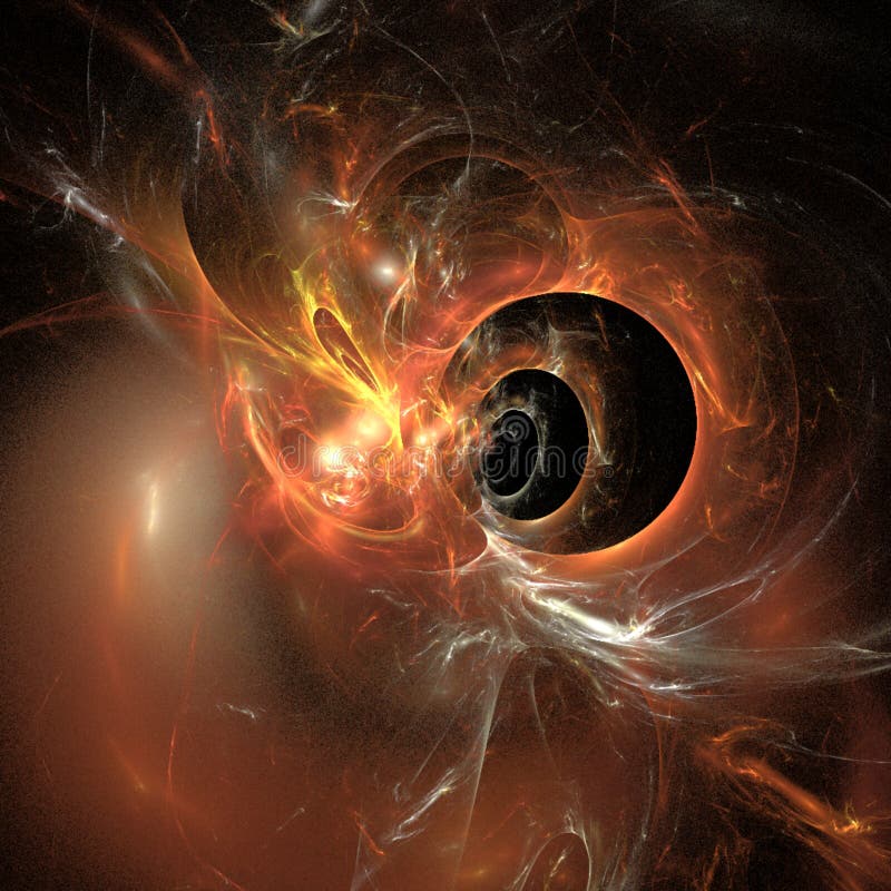 Abstract Yellow-orange Drawing Linear on a Black Background, Wallpaper ...