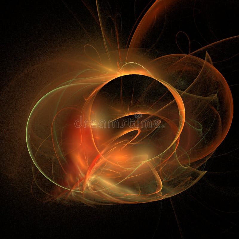 Abstract Yellow-orange Drawing Linear on a Black Background, Wallpaper ...