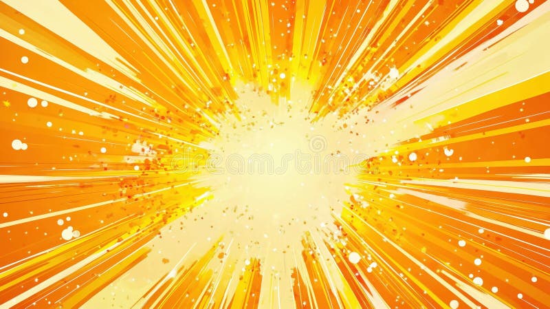 Abstract Yellow and Orange Exploding Comic Burst Effect with Dynamic ...