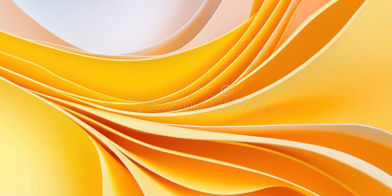 Abstract Yellow Orange Paper Curves Wave Pattern Stock Photo - Image of ...