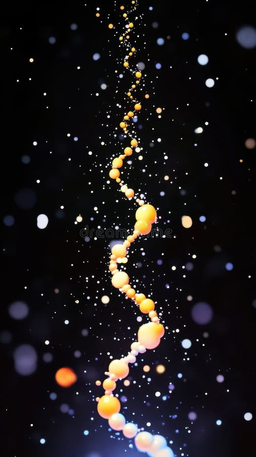 Abstract Yellow-orange Spiral Pattern of Floating Particles Stock ...