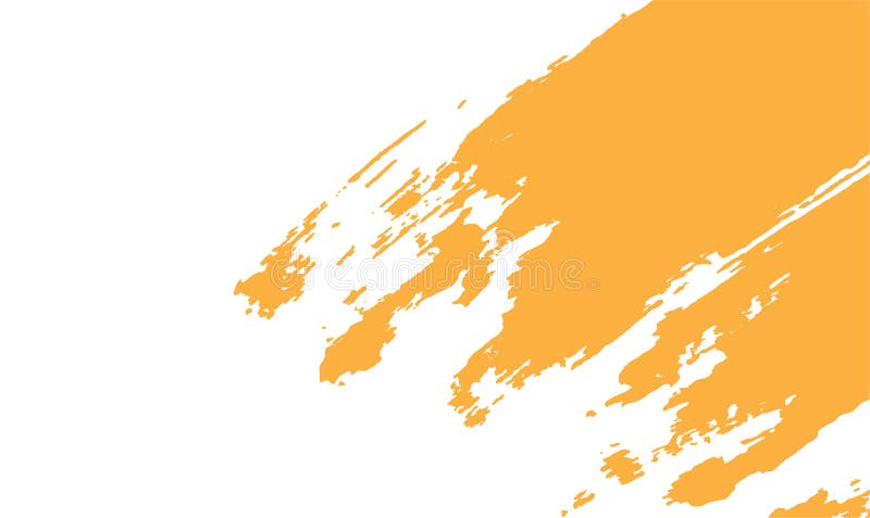 Abstract Yellow Paint Brush Stroke on White Isolated Horizontal ...