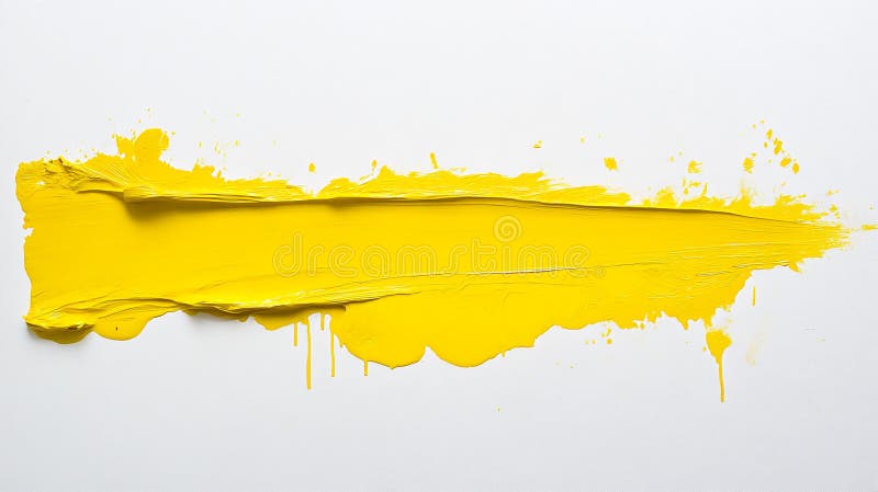 Abstract Yellow Paint Stroke on White Background Creative Texture Art ...
