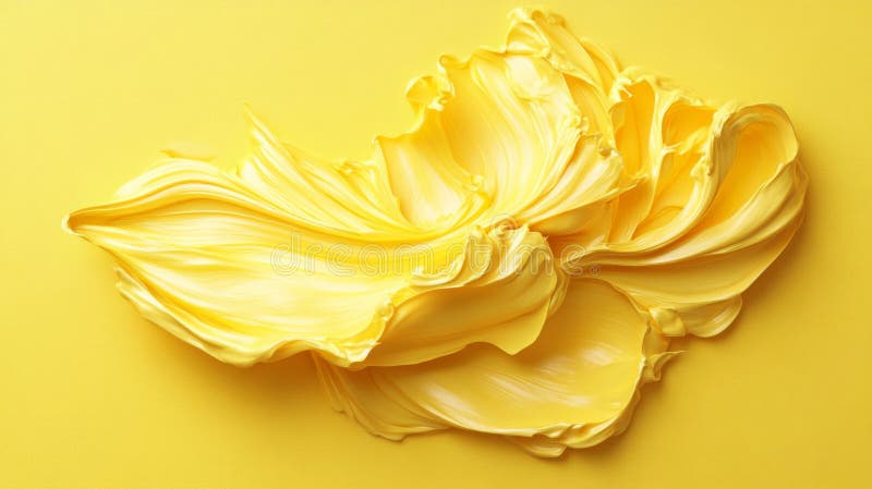 Abstract Yellow Paint Swirl on Yellow Background Stock Illustration ...