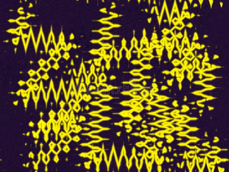 Abstract Yellow Patterns on Dark Black Background. Patterned ...