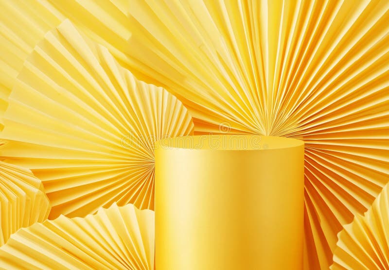 Abstract Yellow Pleated Paper Background with High Quality Image Stock ...