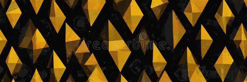 Abstract Yellow Polygon Triangles on Black Background Design Ai ...