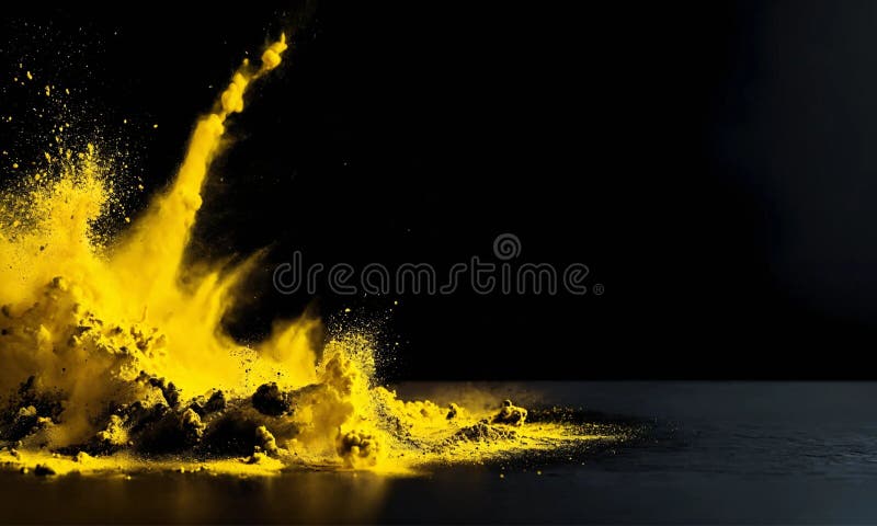 Abstract Yellow Powder Splash Design Stock Illustration - Illustration ...