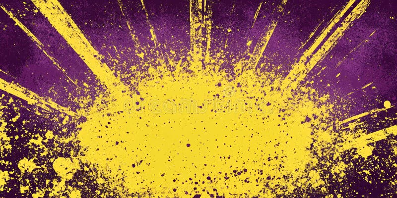Abstract Yellow and Purple Spray Paint Explosion Background Texture ...