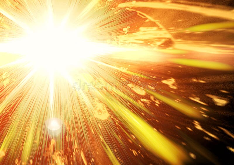 Abstract Yellow Rays Background Shining in the Dark Stock Illustration ...