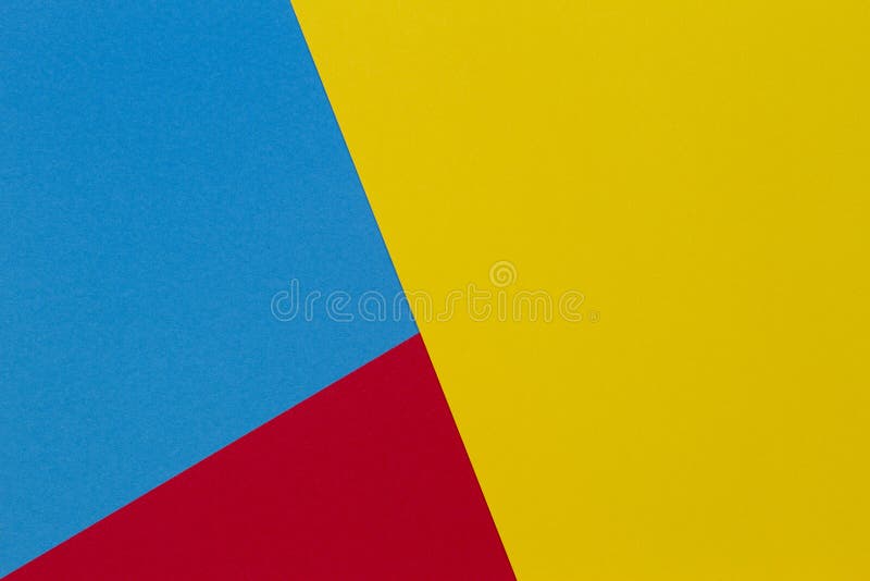 Abstract Yellow, Red and Light Blue Color Paper Geometry Composition ...
