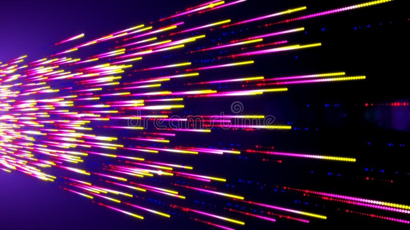Abstract Yellow Red Violet Straight Light Dotted Lines Digital Data ...