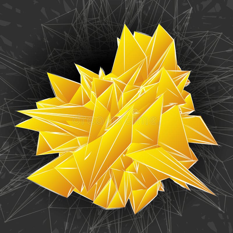 Abstract Yellow Shape on the Dark Background Stock Vector ...