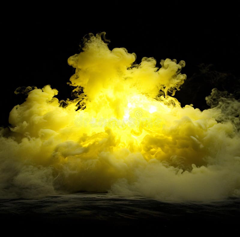 Abstract Yellow Smoke Explosion Background High Quality Image Stock ...
