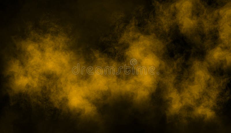 Abstract Yellow Smoke with Reflection in Water .Lighting Spotlighting ...