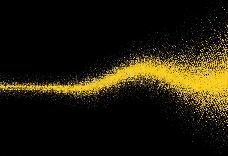 Abstract Yellow Spray Pattern on a Black Background, Creating a Dynamic ...