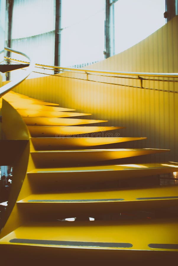 Abstract yellow stairs stock image. Image of yellow, windows - 58727429